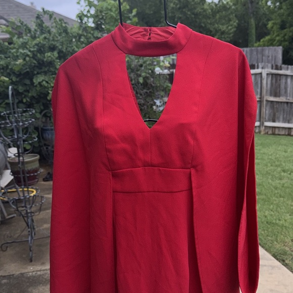 Trina Turk | Dresses | Nwot Trina Turk Red Sheath Cape Dress Sz 2 ...